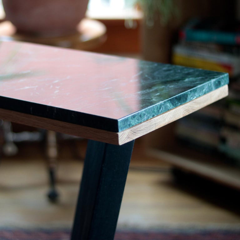 Montserrat White Oak And Emerald Green Marble Console Table For Sale at ...