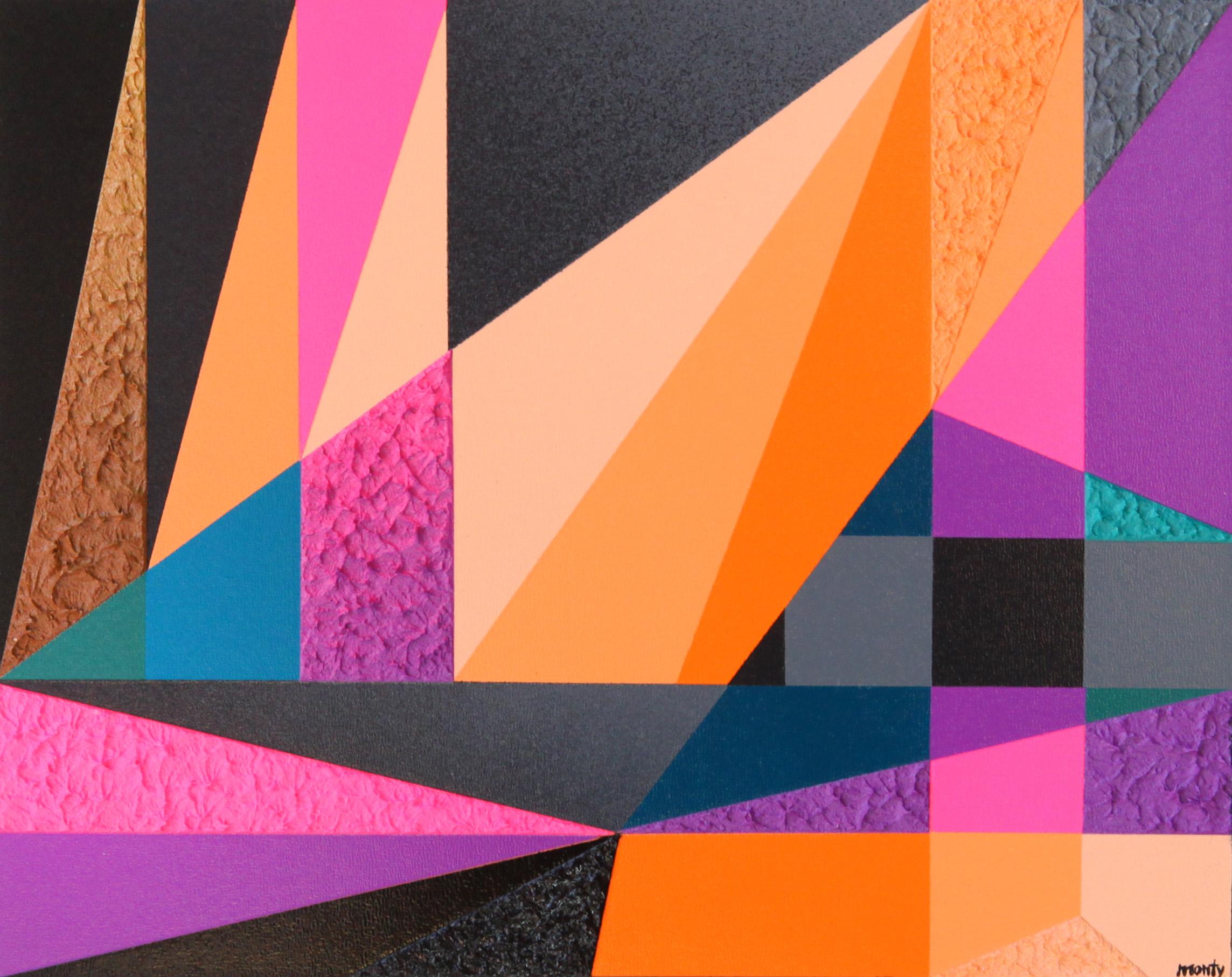 Monty Montgomery - Small Geometric Abstract Painting, "Geo #138" 2022 ...