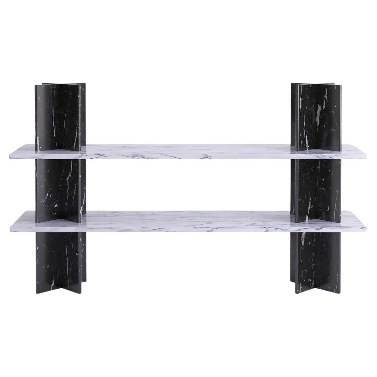 Monument Free Standing Shelf Black Marble 'Marquina' Column, White ...