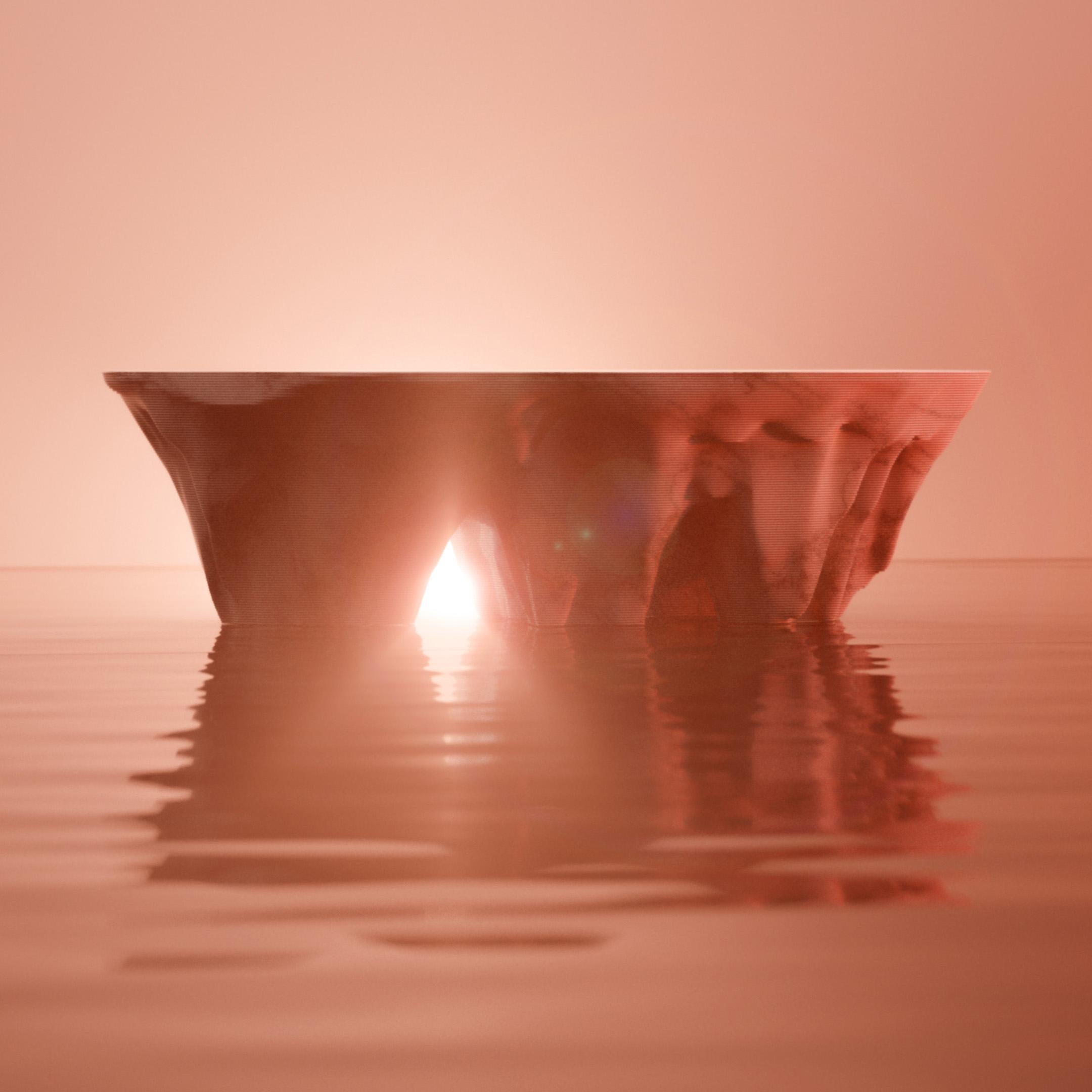 Monument Valley Oval Coffee Table, Polished Rose Gold Finish For Sale ...