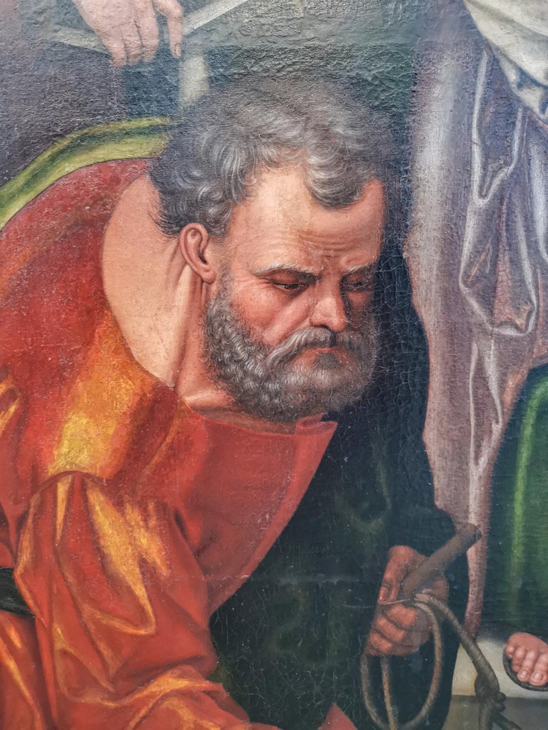 Monumental 16th Century Painting Depicting the Scene of the Visitation of Mary For Sale at 1stDibs