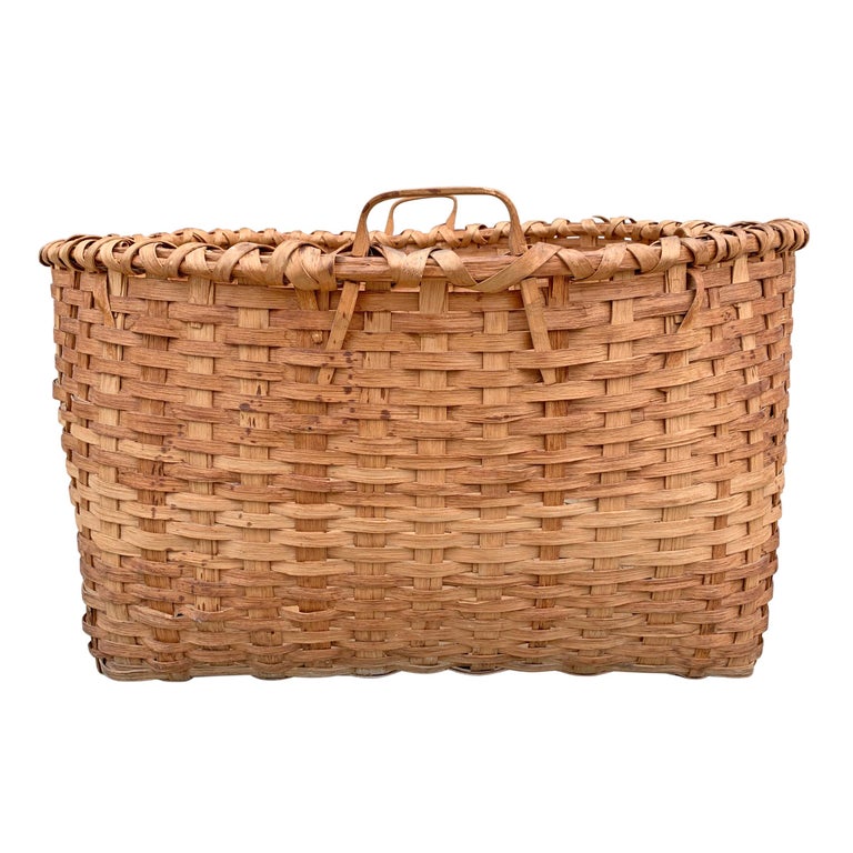 Monumental 19th Century American Oak Splint Basket at 1stDibs | oak basket