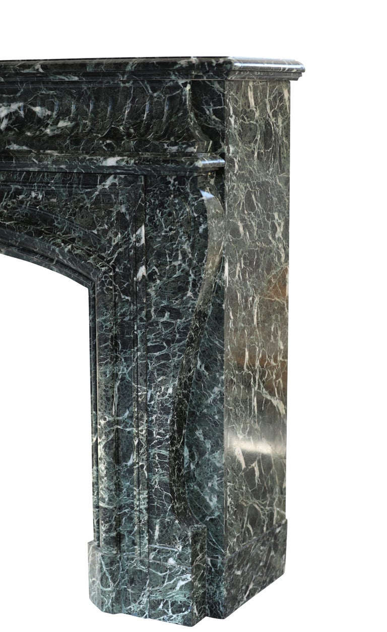 Monumental 19th Century Belgian Vintage Fireplace Surround in Green ...