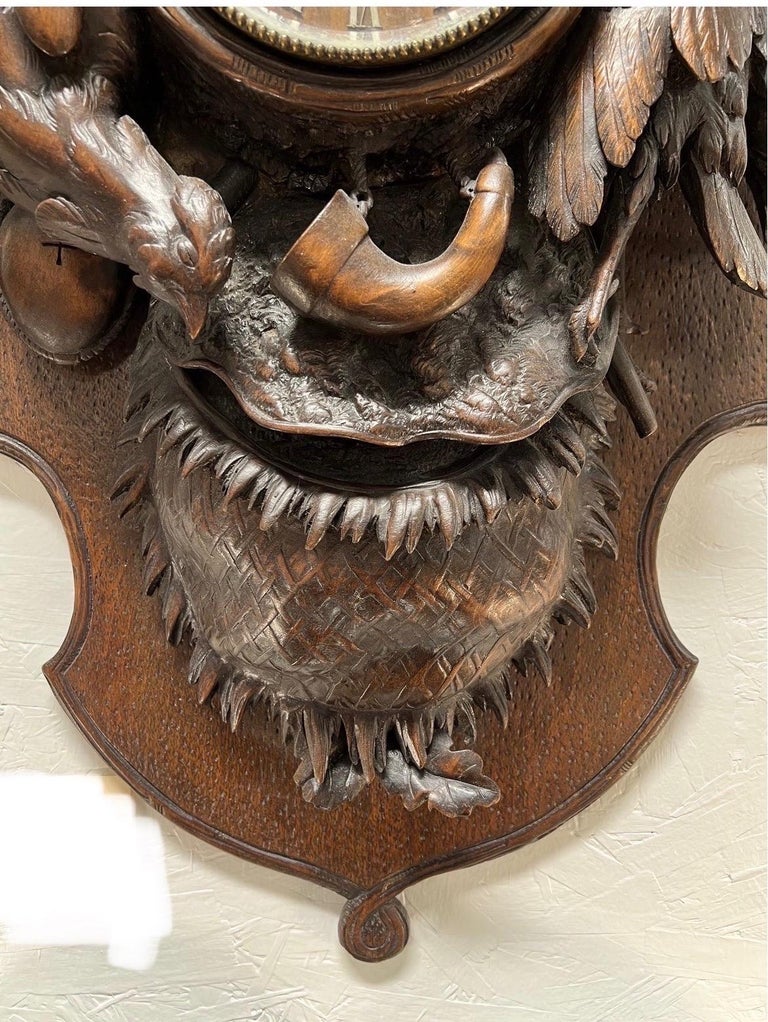 Monumental 19th Century Black Forest Carved “Spoils of the Hunt” Wall ...