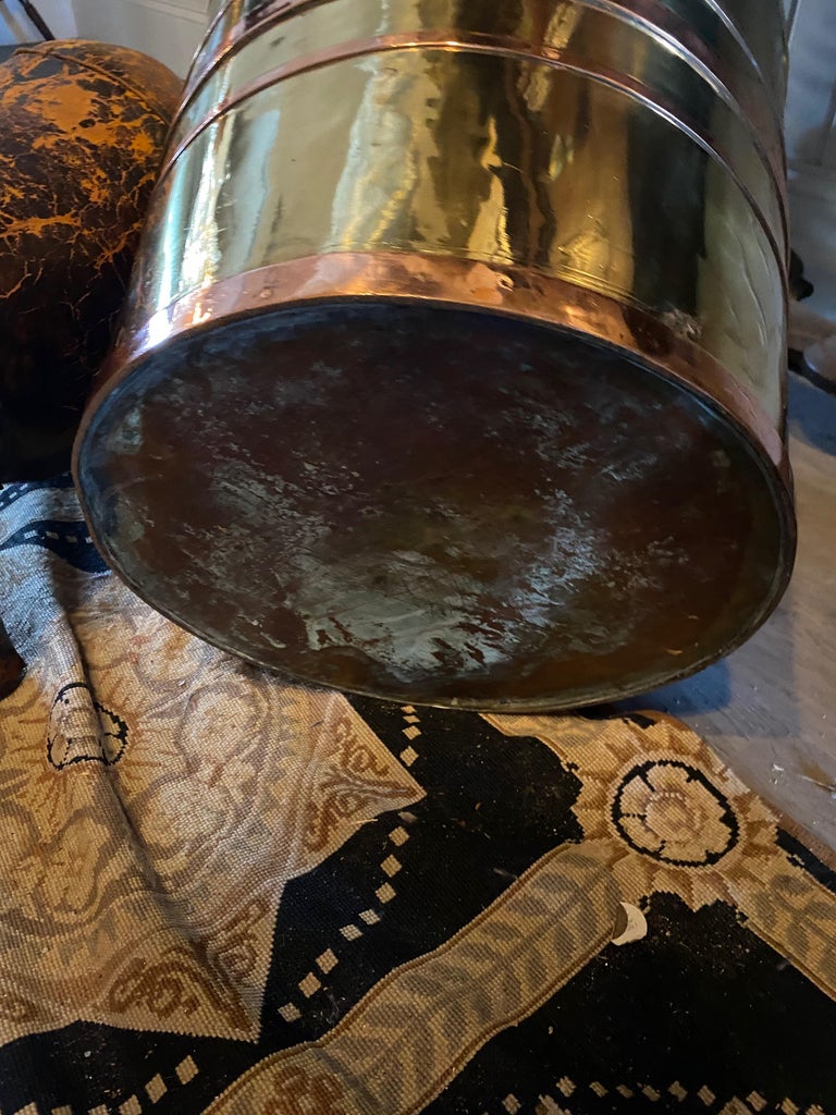 Monumental 19th Century English Georgian Brass and Copper Firewood ...