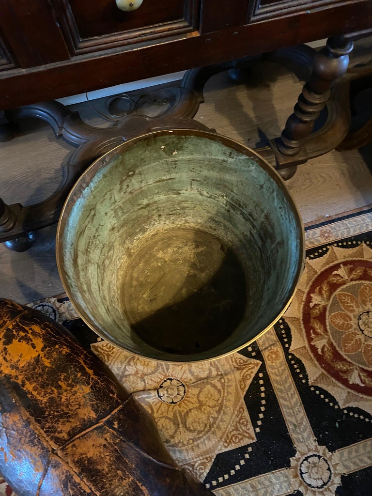Monumental 19th Century English Georgian Brass and Copper Firewood ...