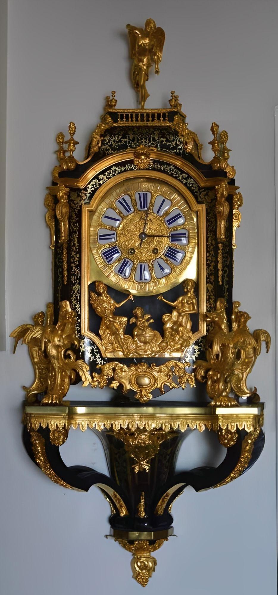 Monumental 19th Century French Boulle Cartel Clock with Pedestal For ...
