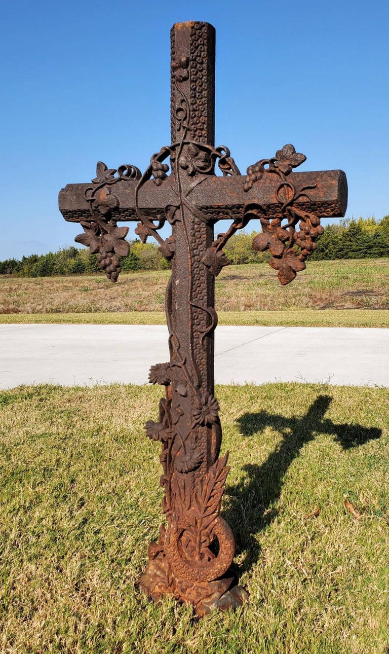 Monumental 19th Century French Iron Cross from Prominent Estate For ...
