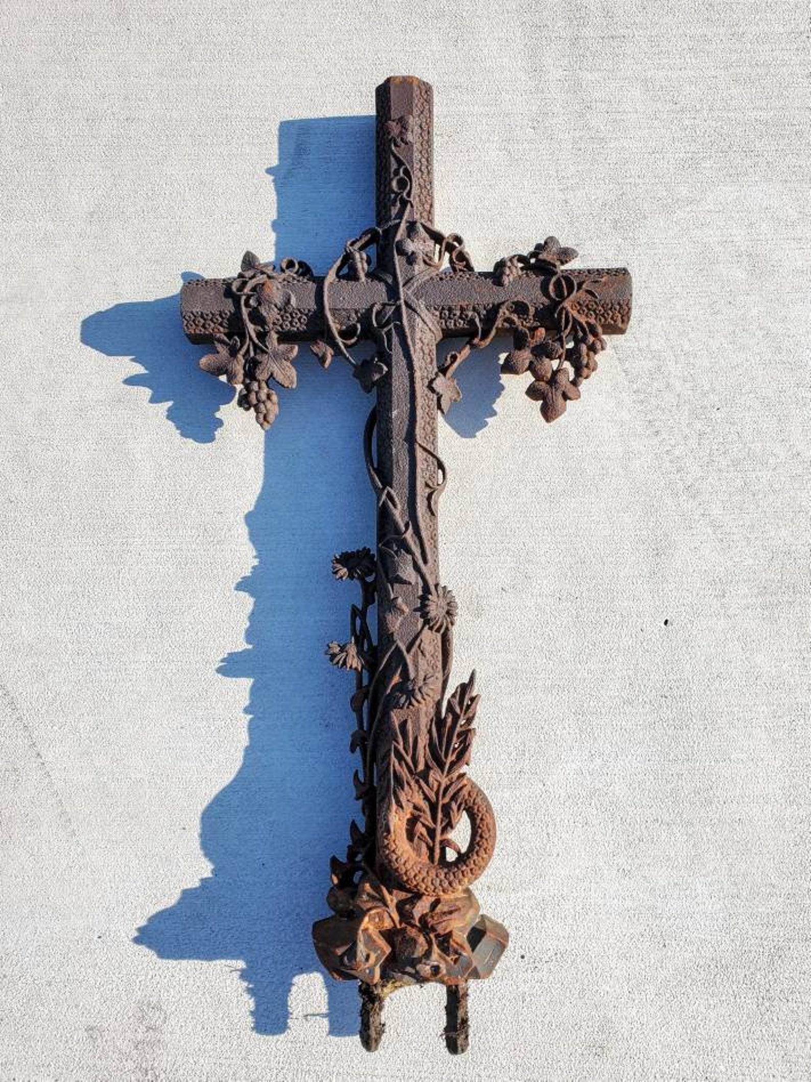Monumental 19th Century French Iron Cross from Prominent Estate at 1stDibs