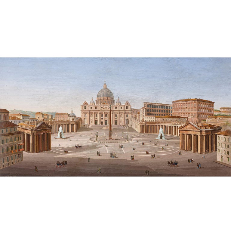 Monumental 19th Century Italian Micromosaic of the Vatican at 1stDibs