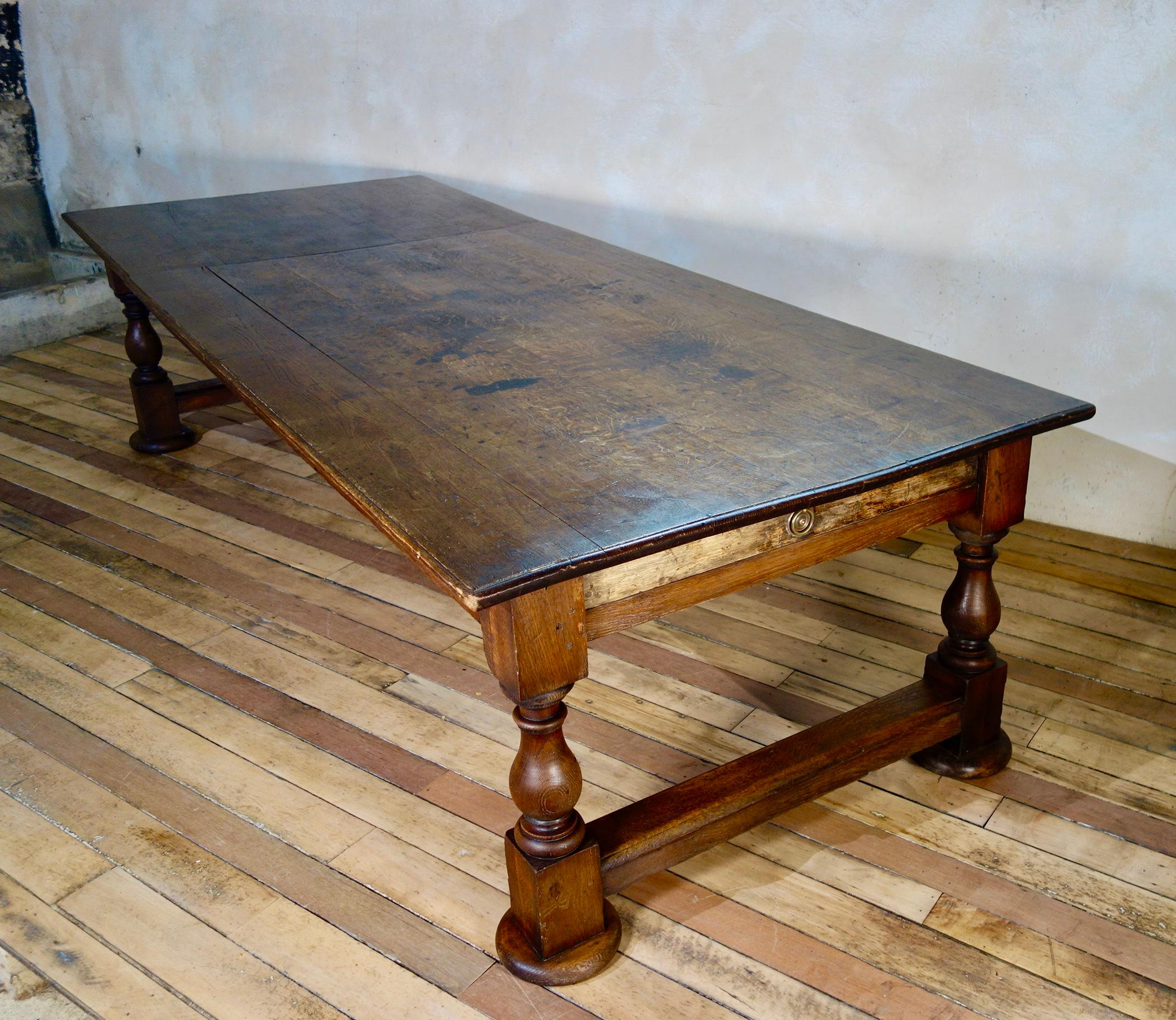 Large Historically Important 19th Century Oak Refectory Dining Table ...