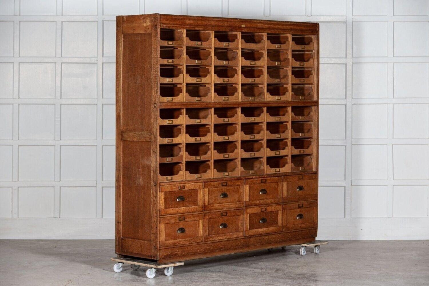 Monumental 19th C English Oak Haberdashery Cabinet For Sale at 1stDibs ...