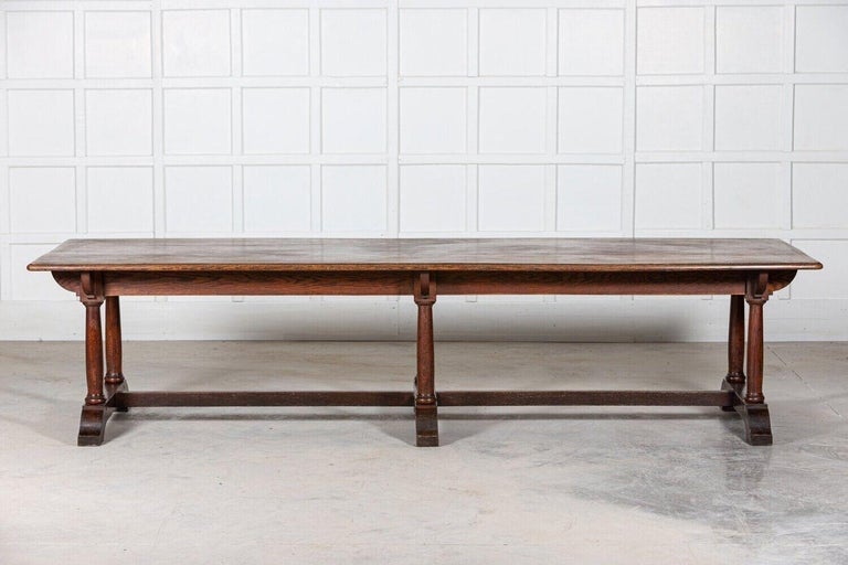 Monumental 19thC English Oak Refectory Dining Table at 1stDibs