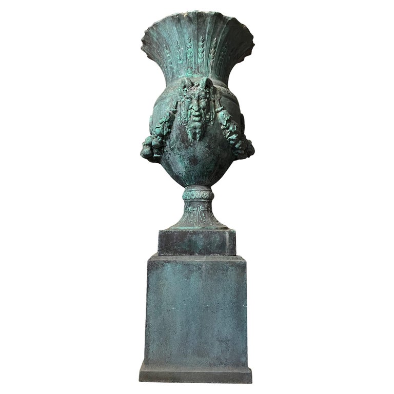 Monumental 20th Century fibreglass Classical Urn on Pedestal For Sale ...