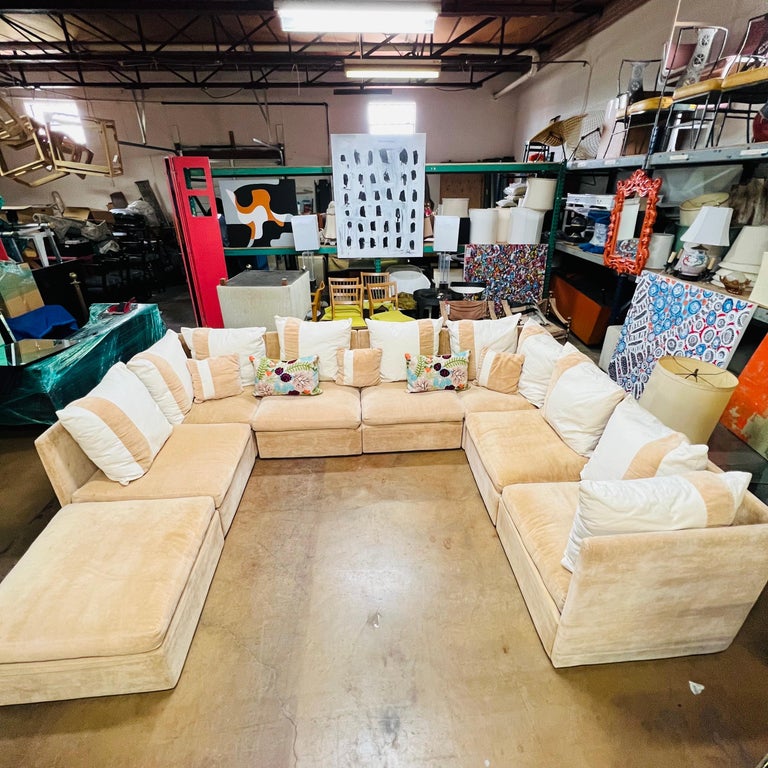 8 Piece Modular Tuxedo Sofa by Comfort Designs, Inc. For Sale at 1stDibs