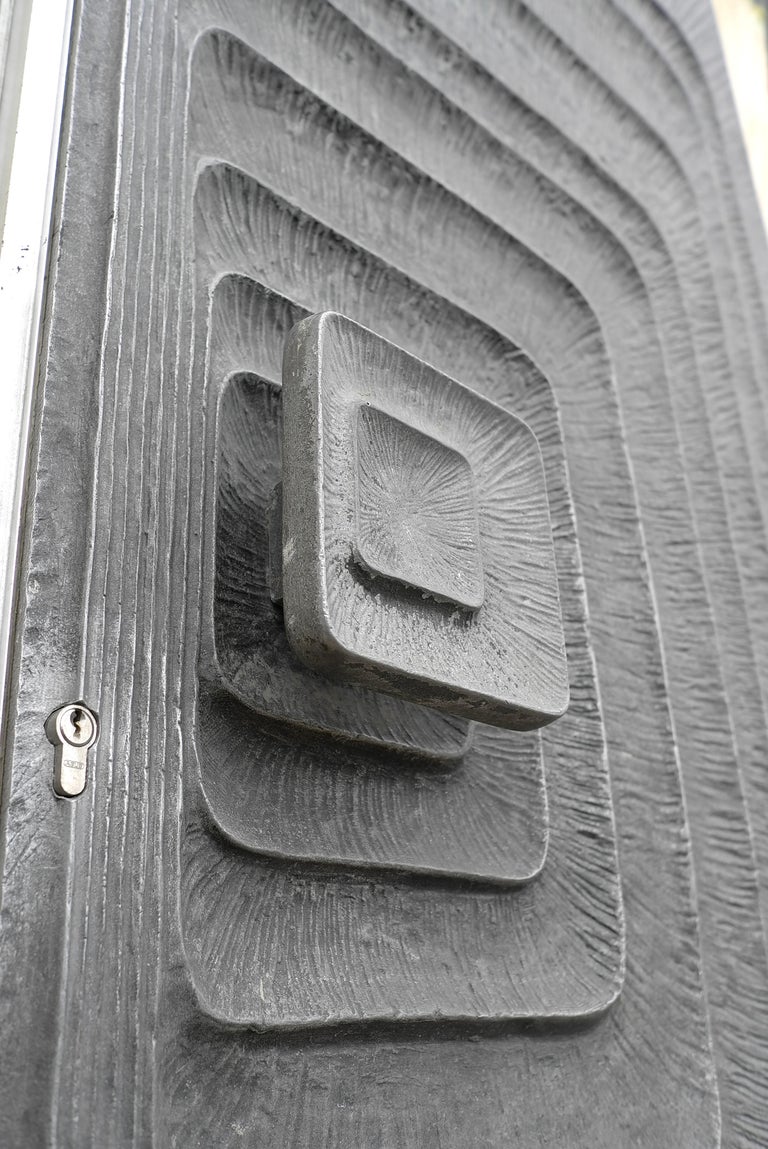 Monumental Abstract Front Door Sculpture in Aluminium, Belgium, 1960's ...