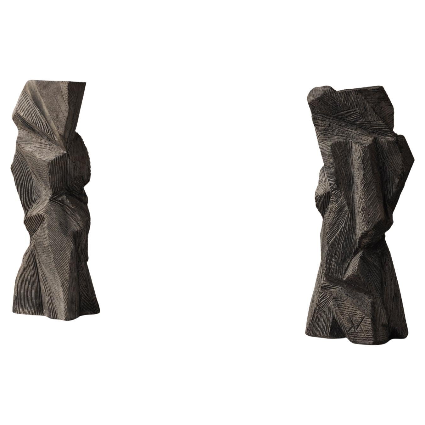 Pierre Giraudon Fractal Resin and Iron Powder Inclusion Sculptures ...