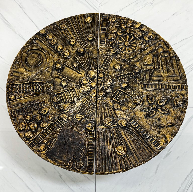 Monumental Adrian Pearsall Brutalist Wall Mounted Disc Dry Bar, 1970's ...