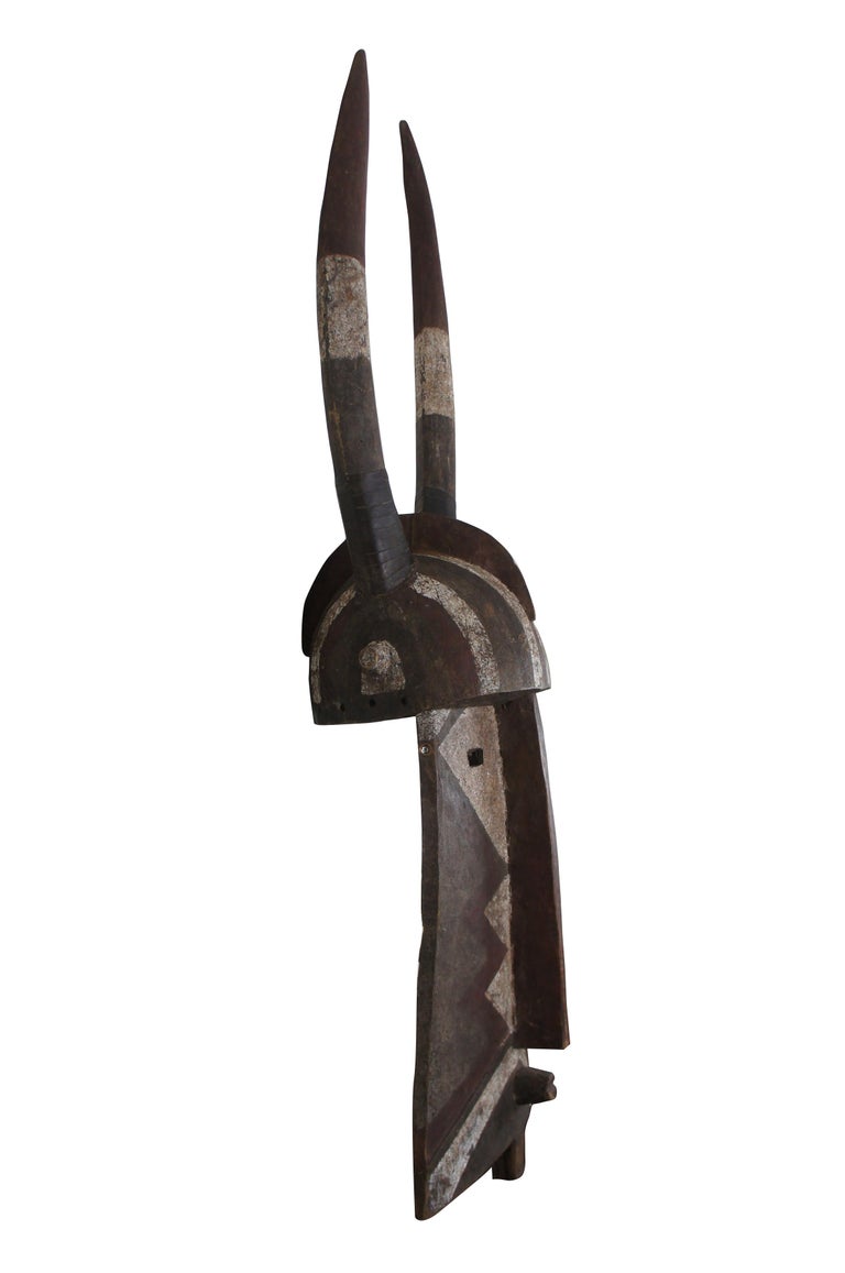 Monumental African Tribal Burkina Faso Horned Bobo Ceremonial Mask ...