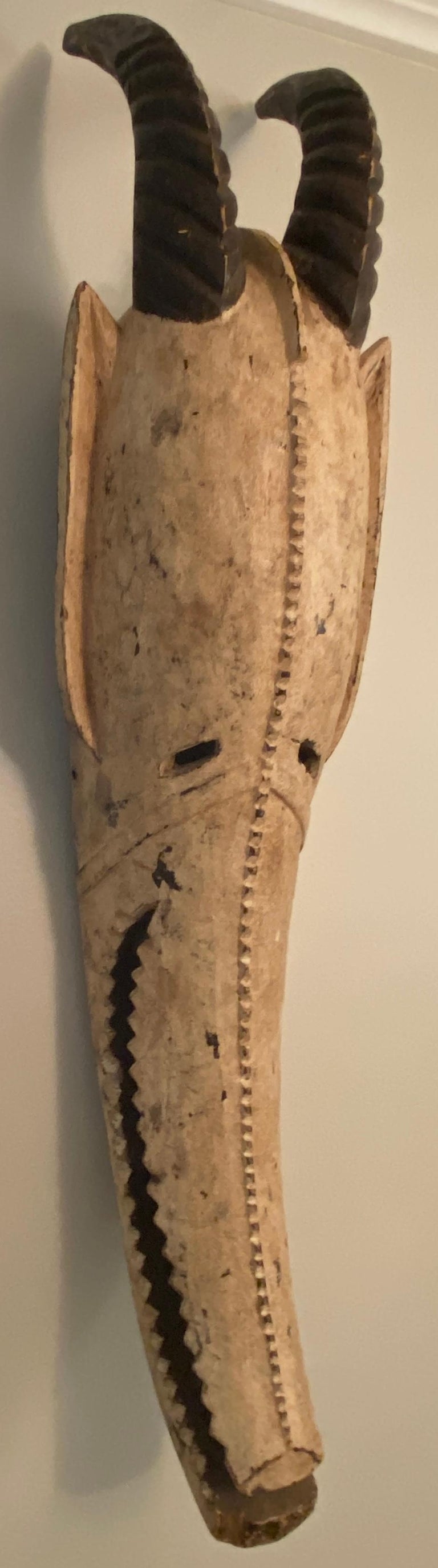 Monumental African Tribal Burkina Faso Horned Bobo Ceremonial Mask with ...