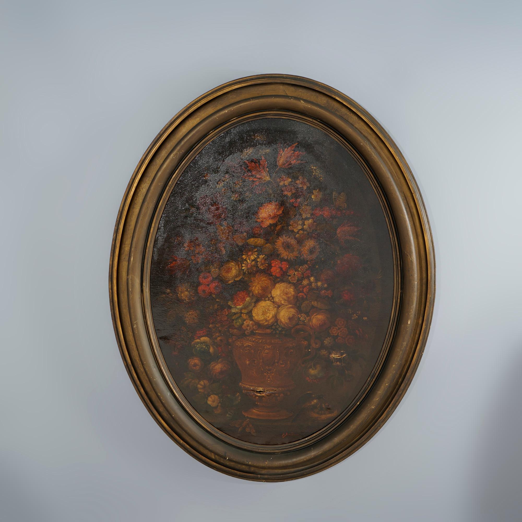 Monumental Antique Italian Still Life Roesen School Paintings by A ...