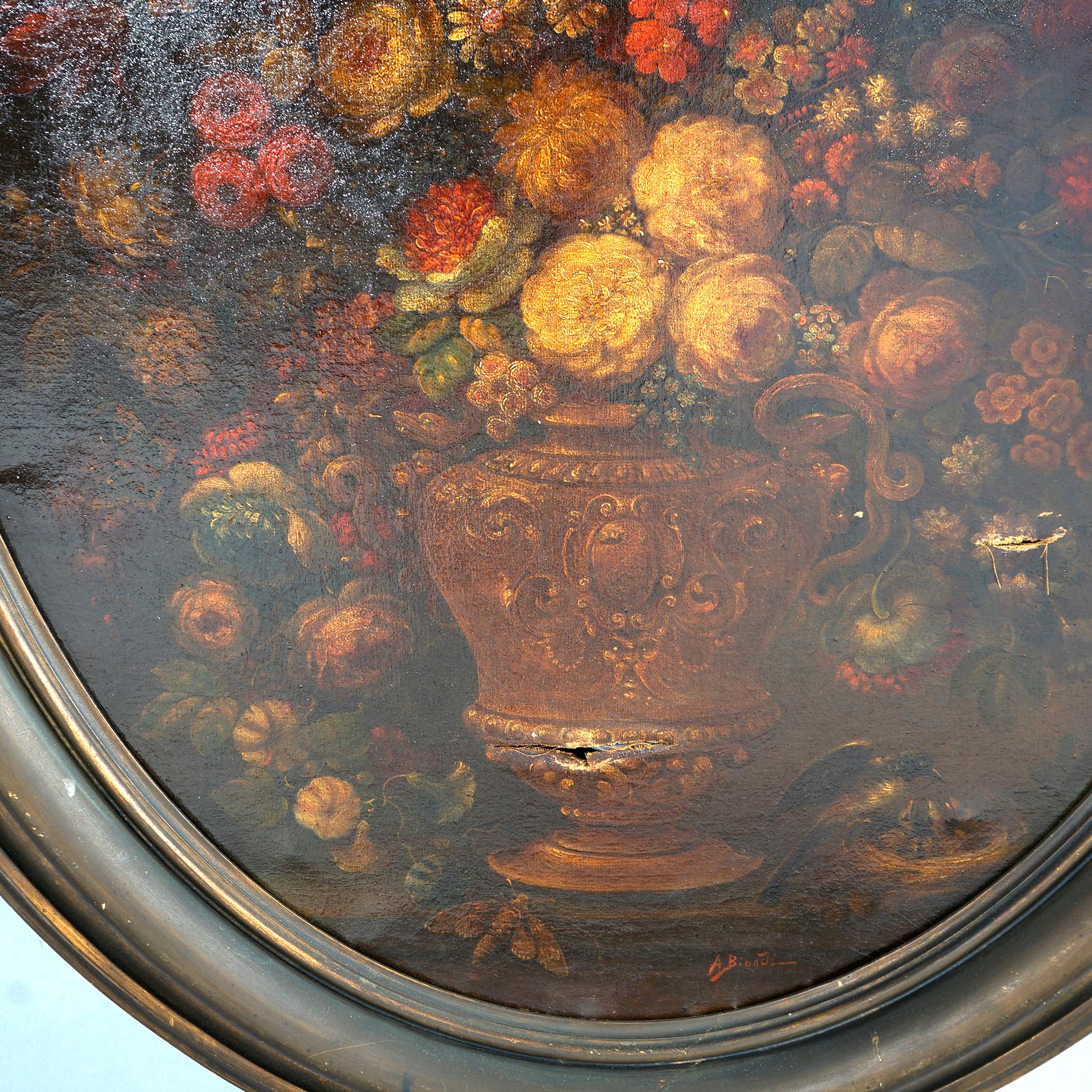 Monumental Antique Italian Still Life Roesen School Paintings by A ...