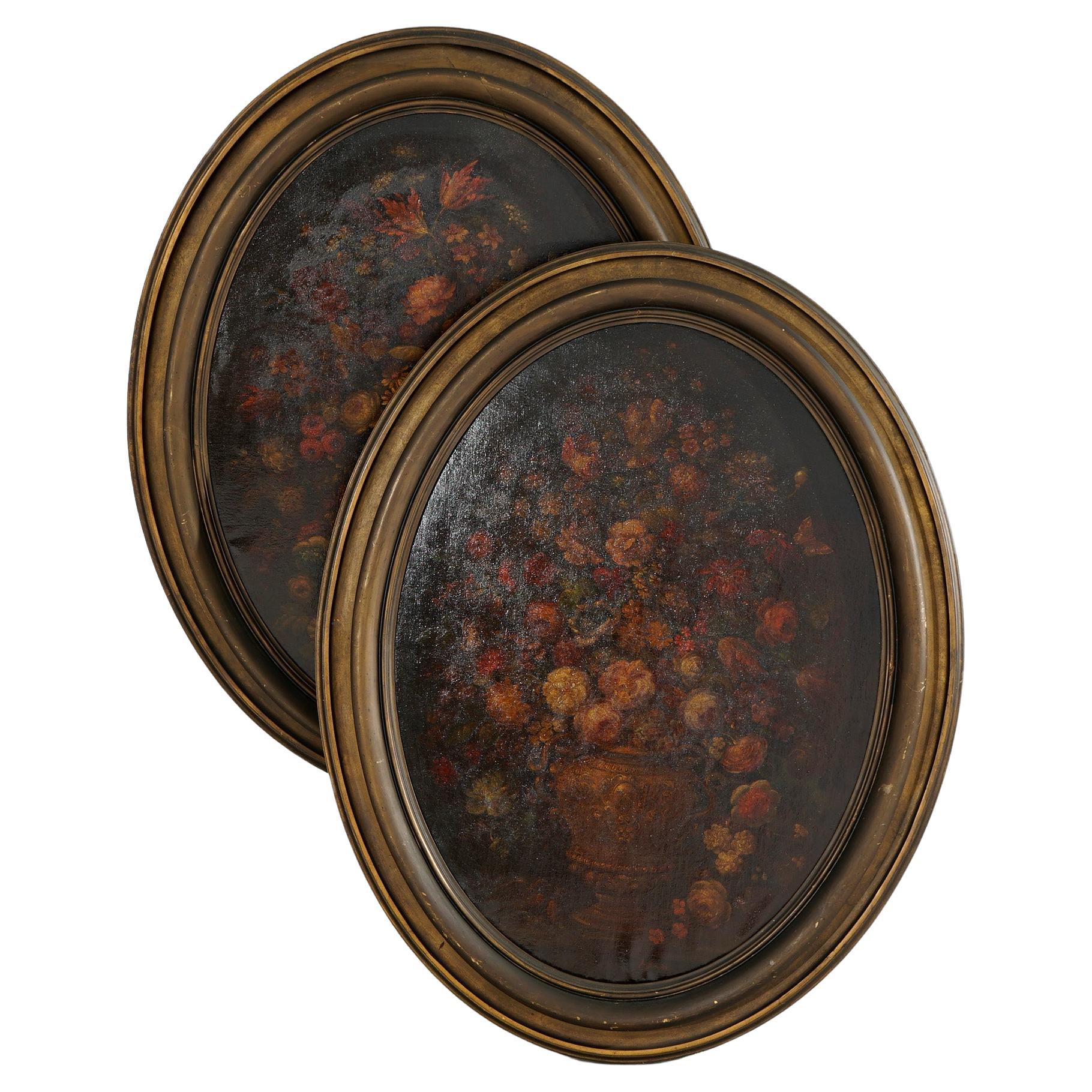 Monumental Antique Italian Still Life Roesen School Paintings by A ...