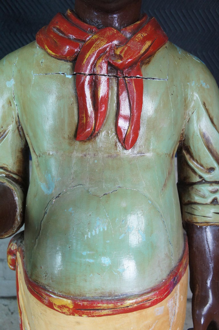 Monumental Antique Life Size French Carved Folk Art Restaurant Chef ...