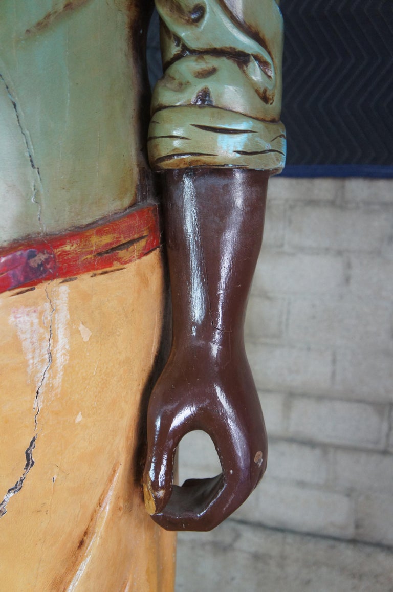 Monumental Antique Life Size French Carved Folk Art Restaurant Chef ...