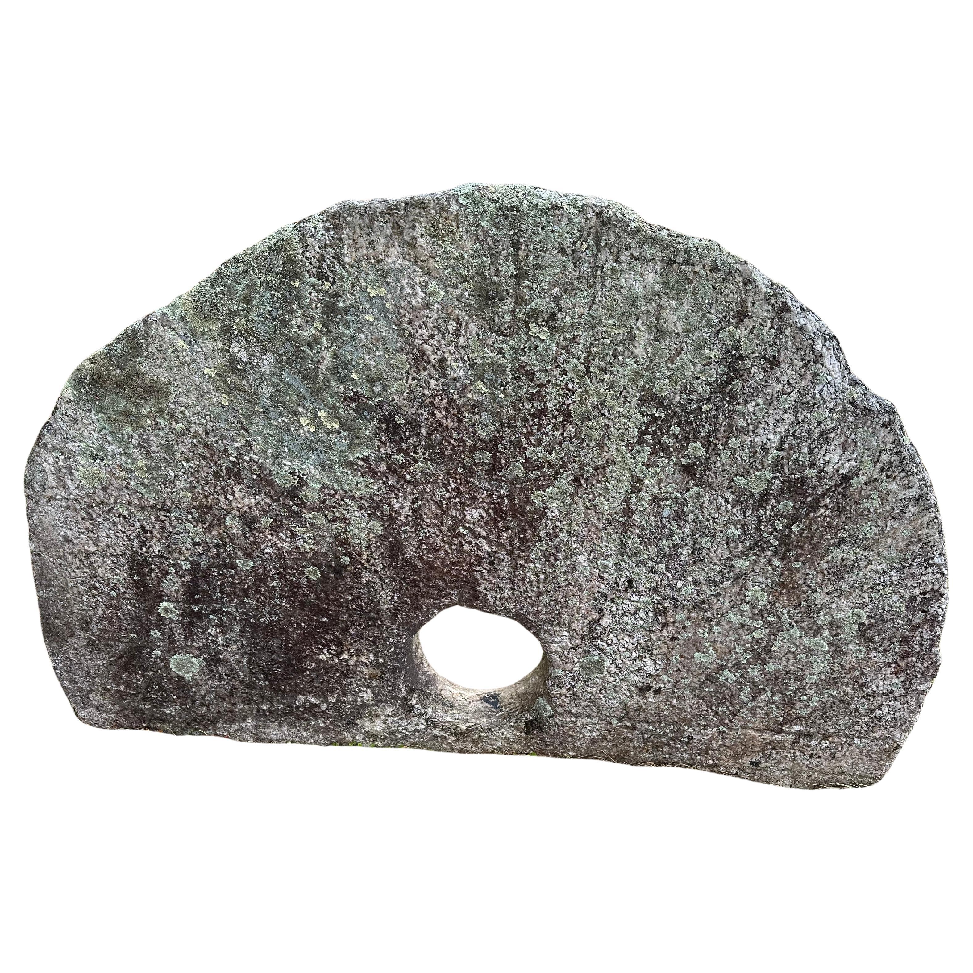 Monumental Antique Mill Stone Garden Sculpture For Sale at 1stDibs
