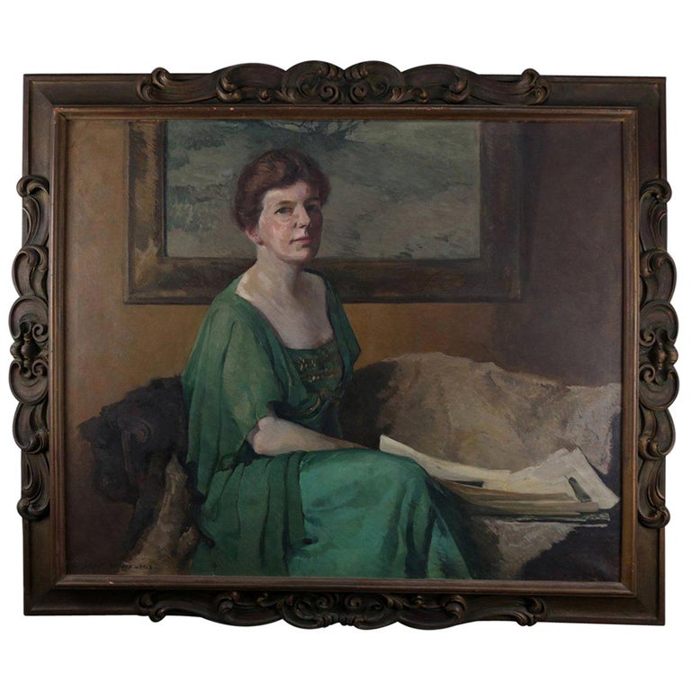 Monumental Antique Oil on Canvas Portrait Painting by David Wilcox ...