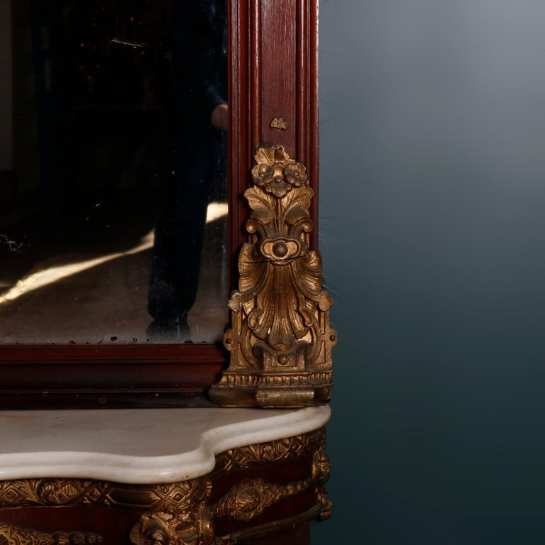 Monumental Antique Parcel-Gilt Walnut Pier Mirror with Carved Jenny ...