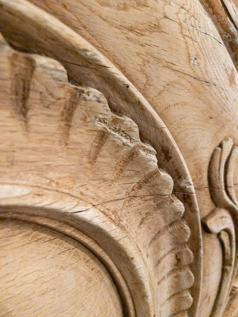 Monumental Arched Wood Architectural Fragment with Carvings from France ...