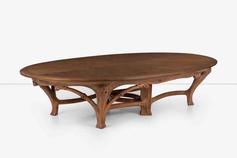 Monumental Art Nouveau Dining Table Attributed to Victor Horta from the ...