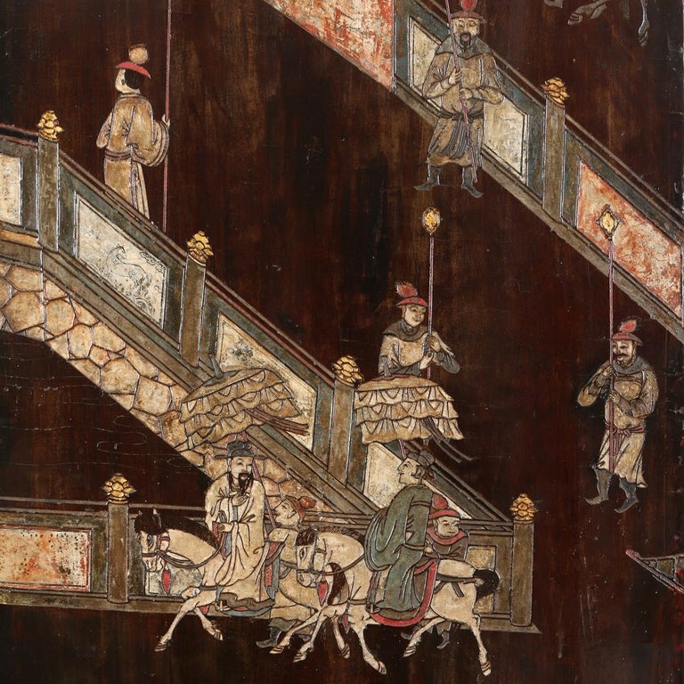 Monumental Asian Coromandel Twelve Panel Screen at 1stDibs