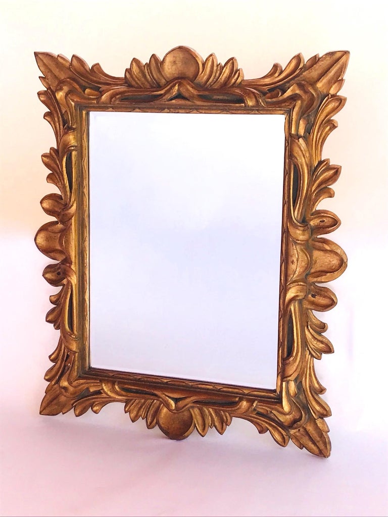 Monumental Baroque Gold Leaf Mirror with Ornate Carved Frame at 1stDibs
