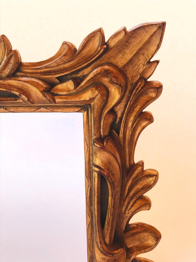 Monumental Baroque Gold Leaf Mirror with Ornate Carved Frame at 1stDibs