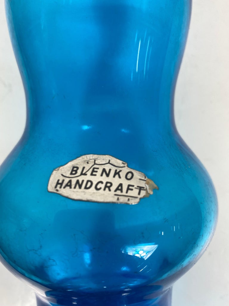 Monumental Blenko Decanter with Stopper design 6732-L Artist Joel Philip Myers For Sale at 1stDibs