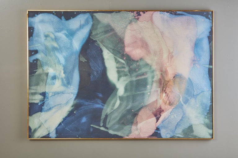 Monumental Blue, Pink and Green Abstract Acrylic Painting on Canvas by ...