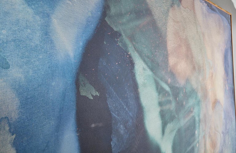 Monumental Blue, Pink and Green Abstract Acrylic Painting on Canvas by ...