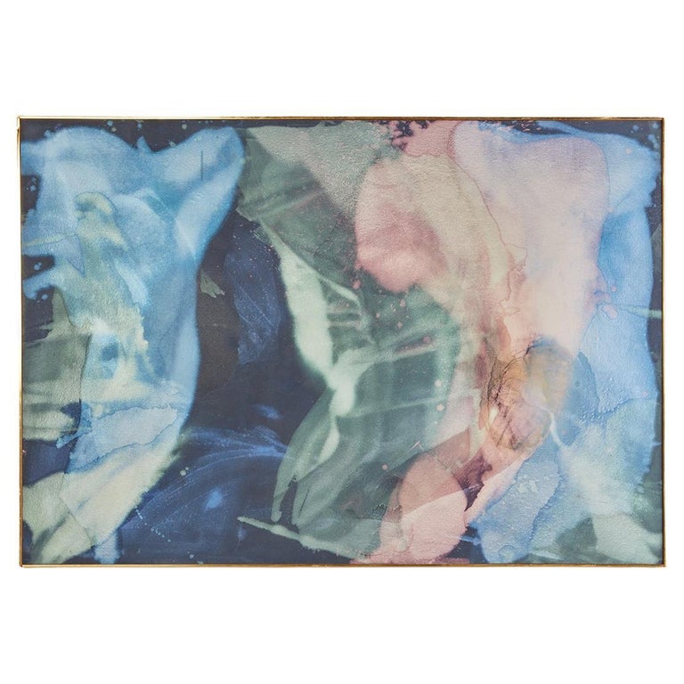 Monumental Blue, Pink and Green Abstract Acrylic Painting on Canvas by ...
