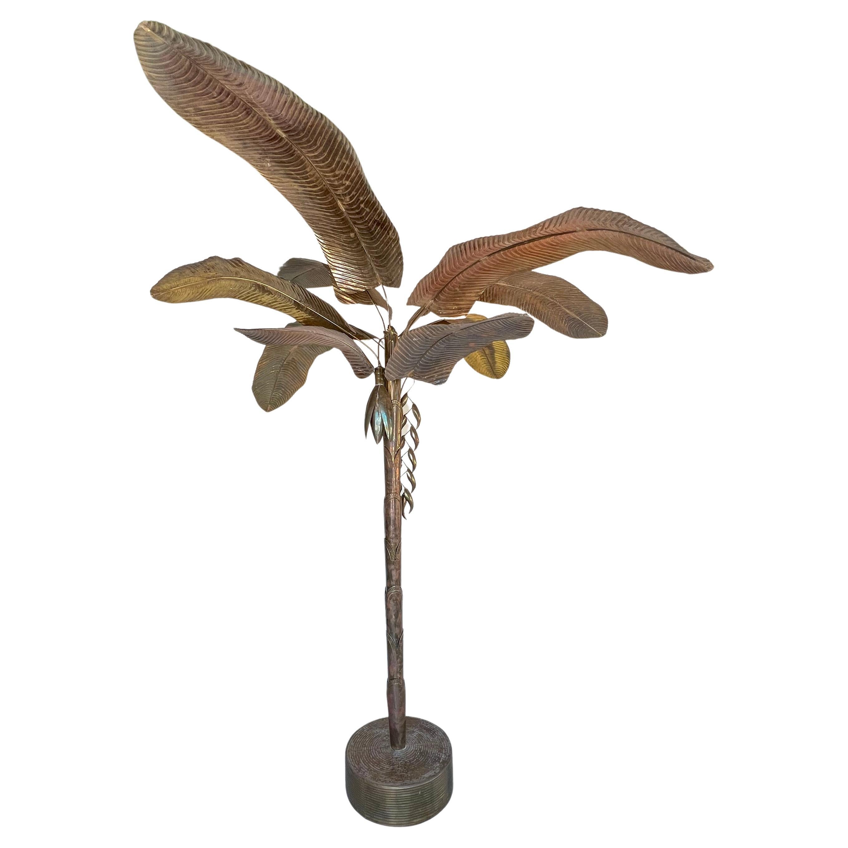 Large Mid Century Brass "Palm Tree" Sculpture at 1stDibs