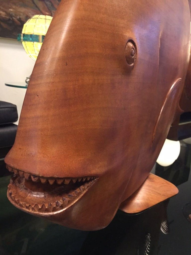 Monumental Brazilian Wood Sculpture Carving of a Tropical Fish at 1stDibs