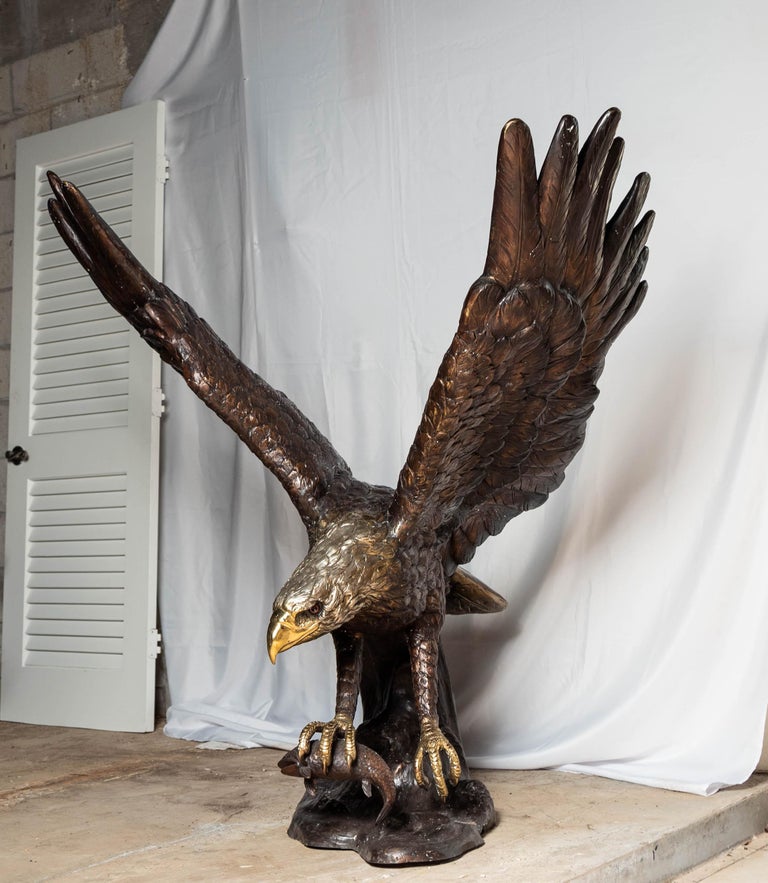 Monumental Bronze Eagle Statue For Sale at 1stDibs