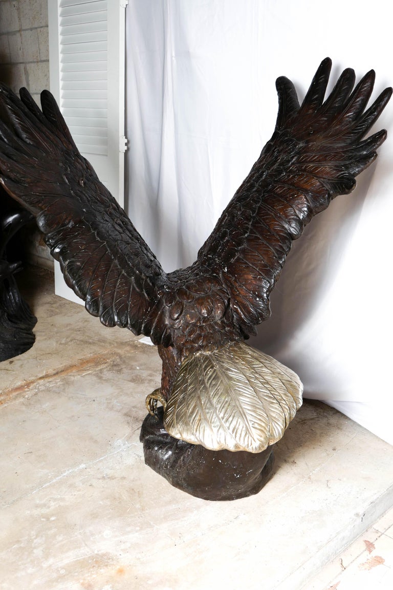 Monumental Bronze Eagle Statue For Sale at 1stDibs