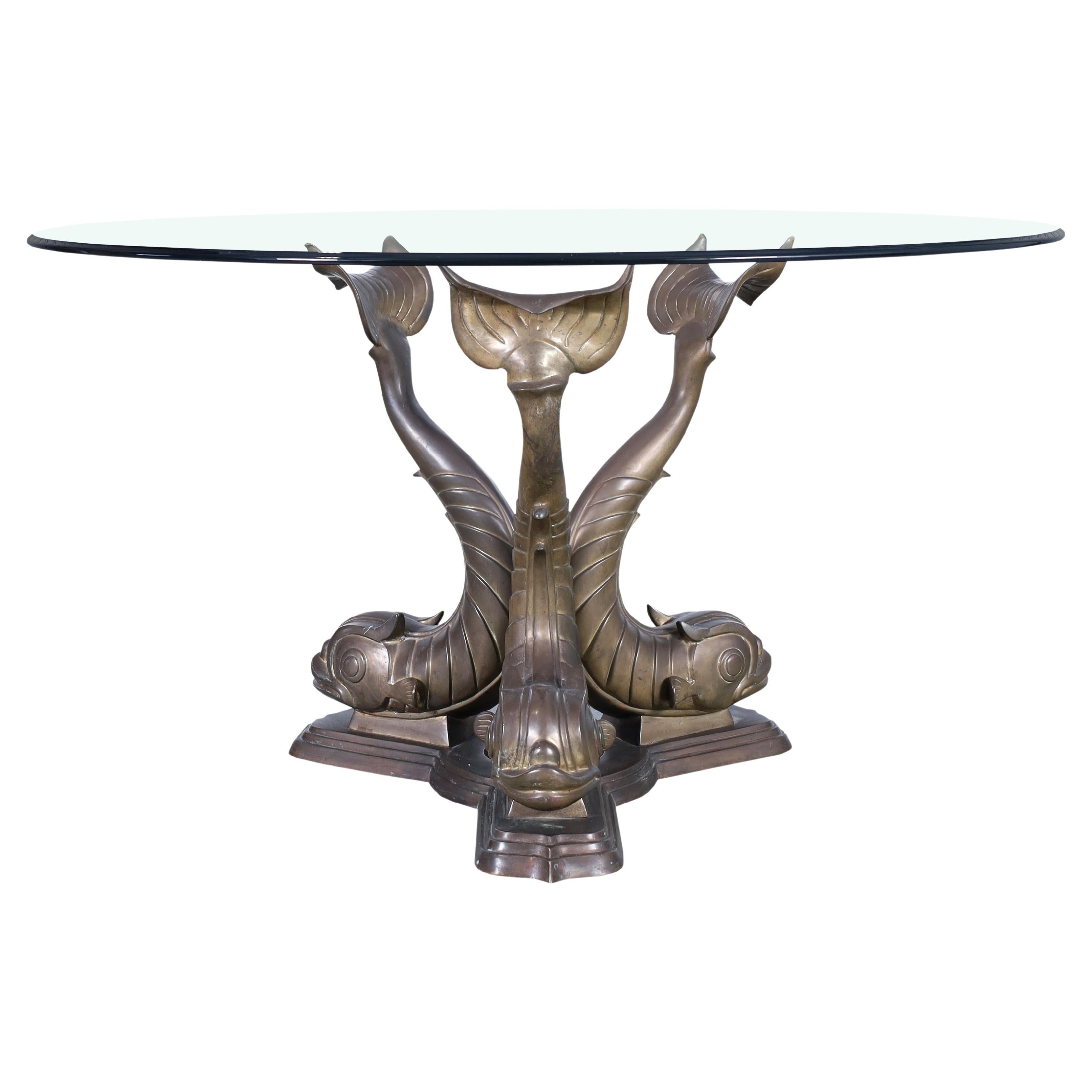 Monumental Bronze Koi Fish Dining Table For Sale at 1stDibs