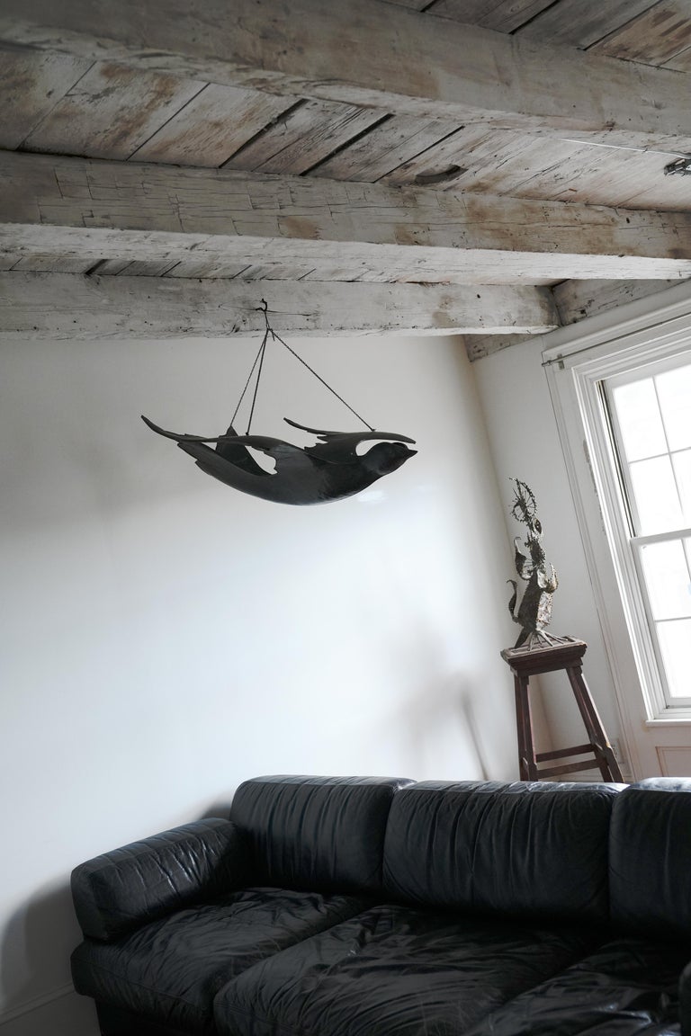 Monumental Bronze Modernist Flying Bird Sculpture For Sale at 1stDibs