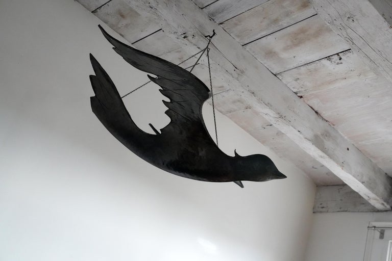 Monumental Bronze Modernist Flying Bird Sculpture For Sale at 1stDibs