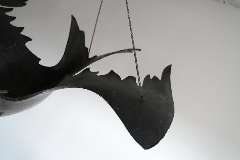 Monumental Bronze Modernist Flying Bird Sculpture For Sale at 1stDibs