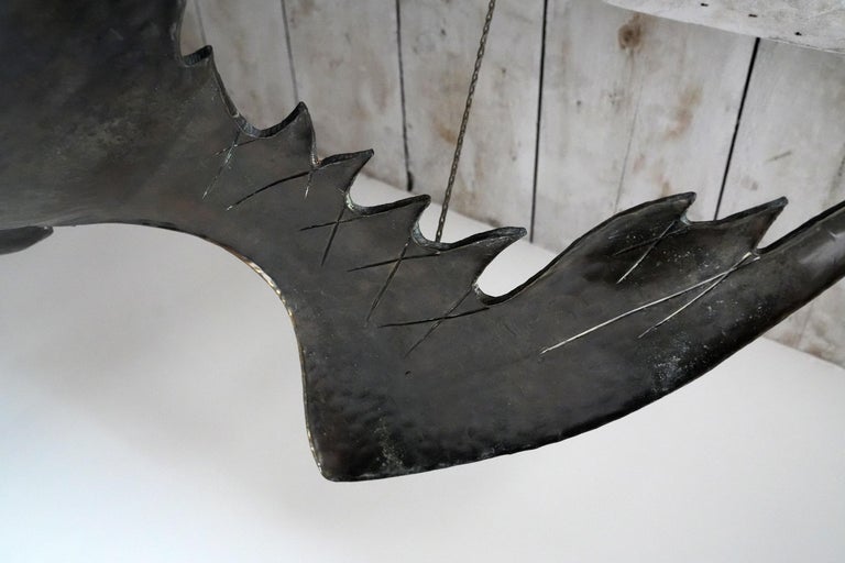 Monumental Bronze Modernist Flying Bird Sculpture For Sale at 1stDibs